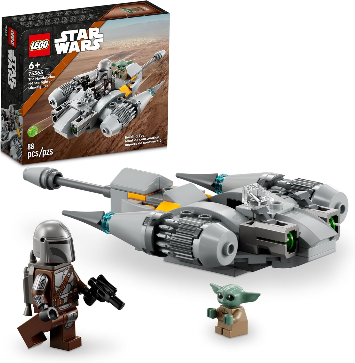 LEGO Star Wars The Mandalorian’s N-1 Starfighter Microfighter, Buildin ...